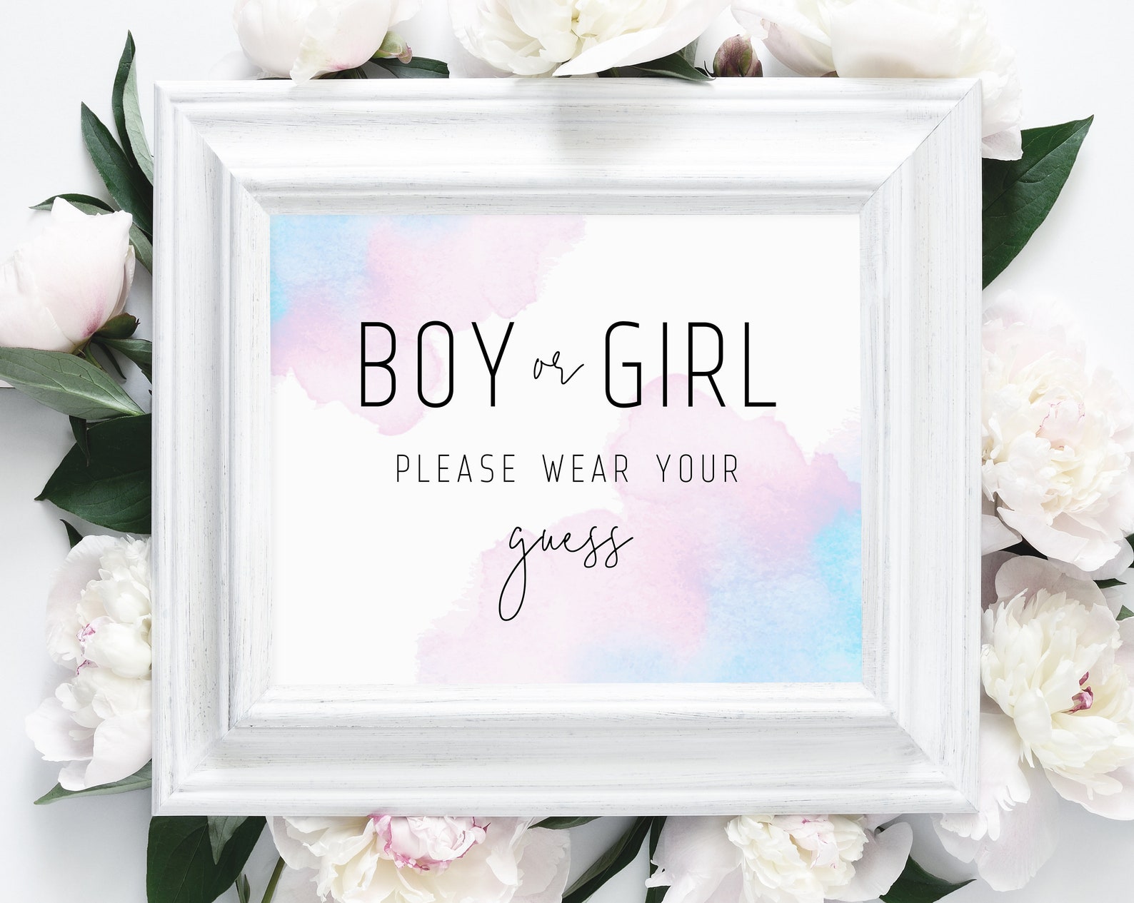 Wear Your Guess Sign Template Gender Reveal Guess Sign - Etsy