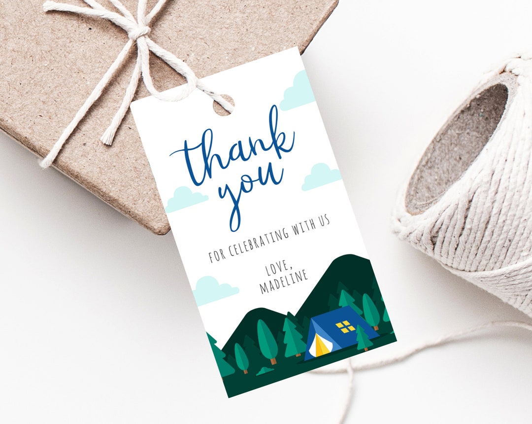 Camping Themed Favor Tags, Thank You Tag, Adventure Baby Shower Favor ...