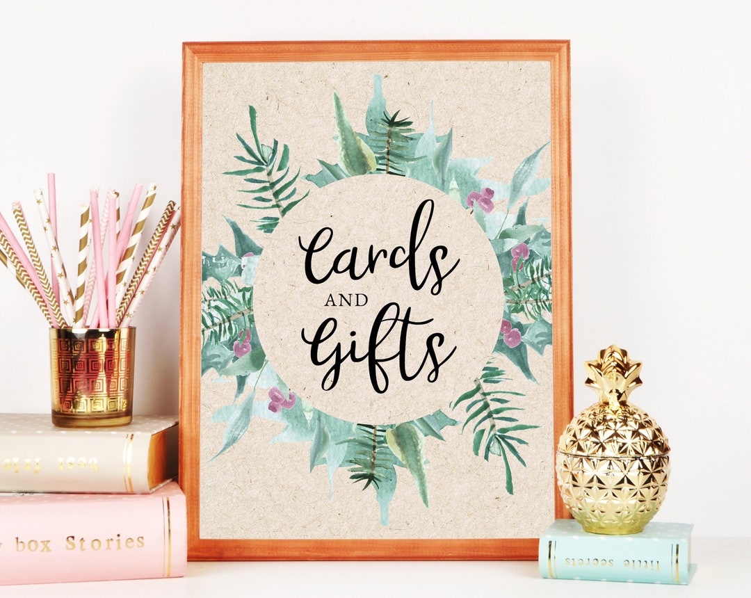 Christmas Party Sign Printable, Cards and Gifts Sign, Holiday Party ...