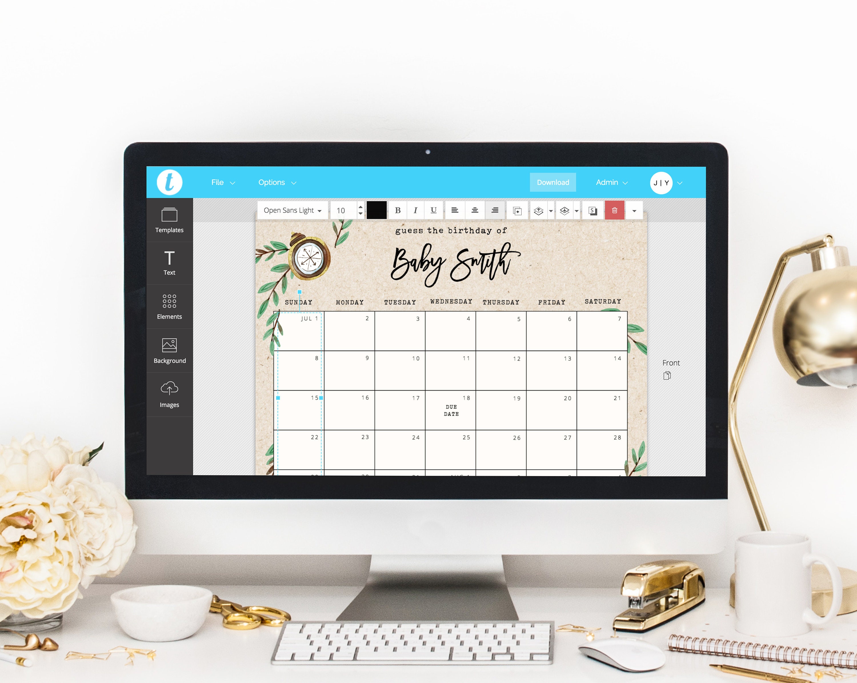 Due Date Calendar Template Adventure Awaits Baby Shower | Etsy