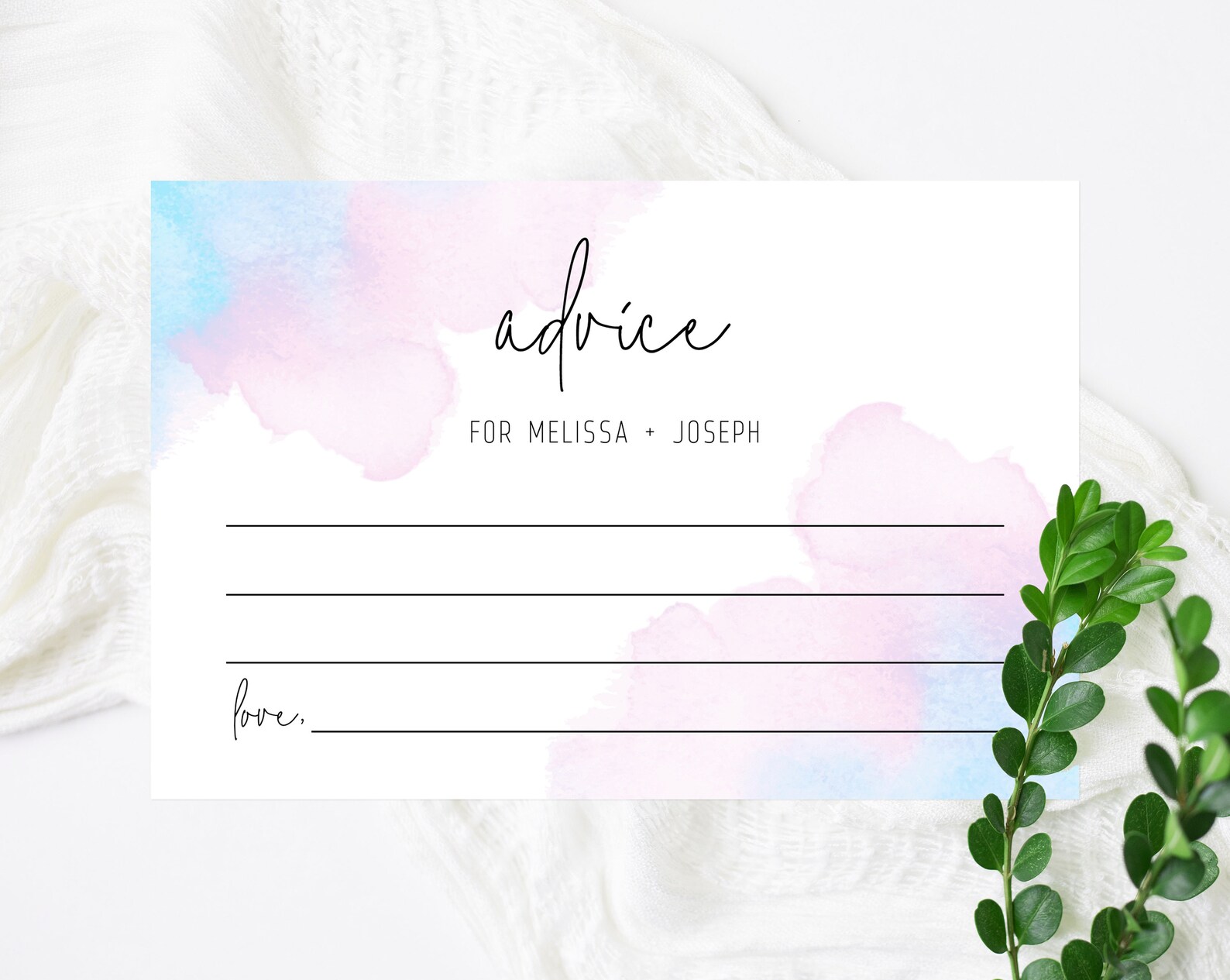Advice Card Template Gender Reveal Words of Wisdom Advice - Etsy