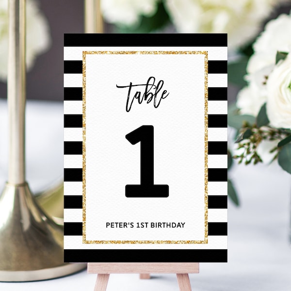 First Birthday Table Numbers - Etsy
