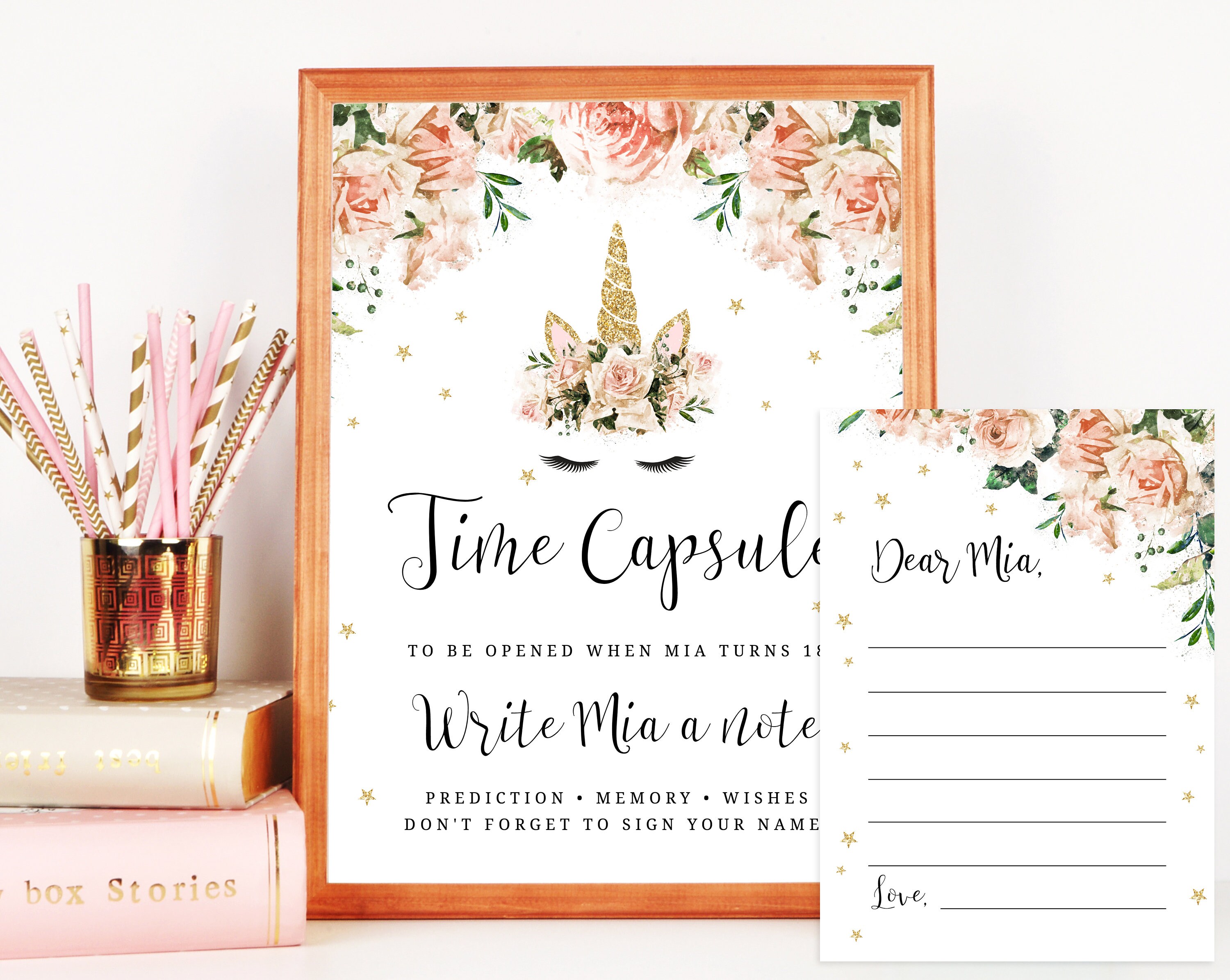 Unicorn Time Capsule Sign Template, Printable Unicorn Time Capsule ...
