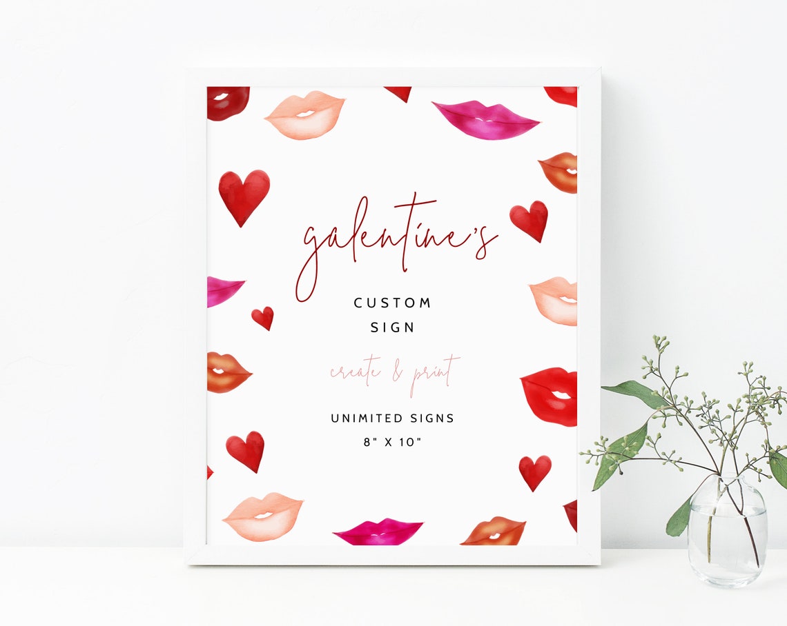 Editable Galentine's Custom Sign Template DIY Printable | Etsy