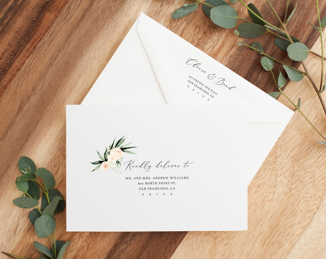 Wedding Envelope Template, Printable Address Envelope, DIY Wedding ...