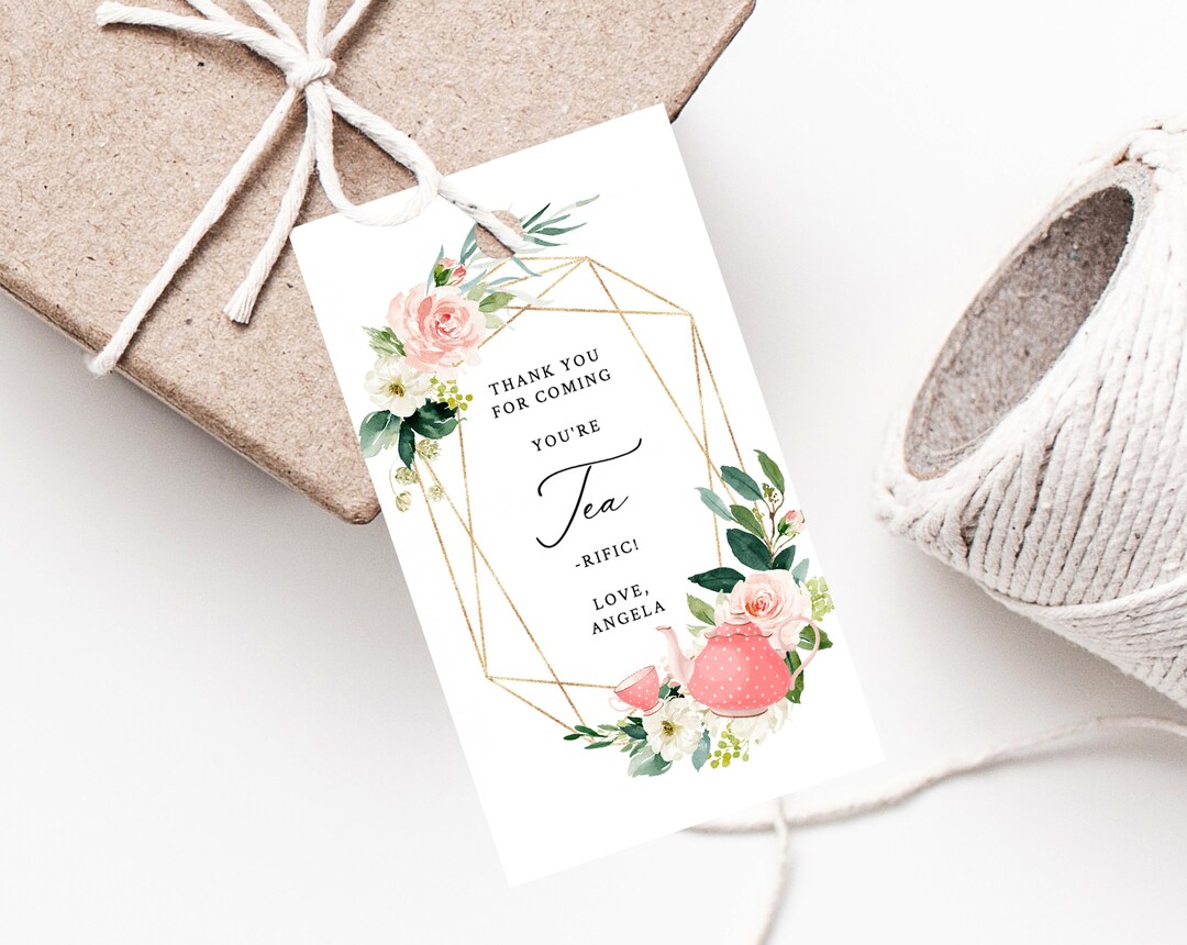 Tea for Two Favor Tags, Thank You Tag, Tea Party Favor Tag, Tea Party ...