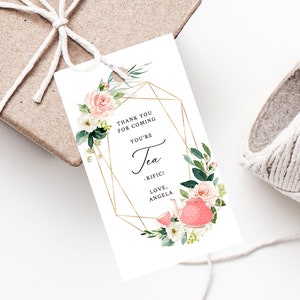 Tea for Two Favor Tags, Thank You Tag, Tea Party Favor Tag, Tea Party ...