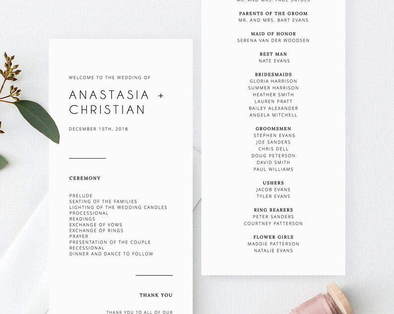 INSTANT DOWNLOAD Wedding Program Template Printable Wedding | Etsy