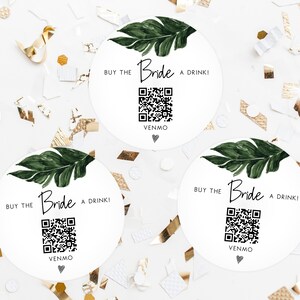 Buy the Bride a Drink, Bachelorette Venmo QR Code Template, Tropical ...