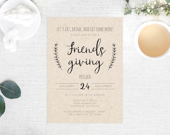 Editable Thanksgiving Invitation Template Friendsgiving - Etsy