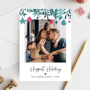 Editable Christmas Greens Card Template: Instant Download - Etsy