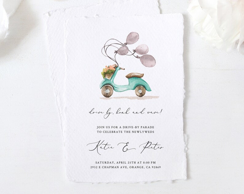 Drive By Wedding Parade Invitation Printable Drive By | Etsy