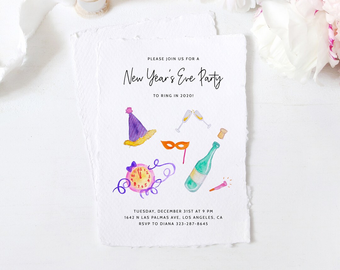 New Years Eve Party Invitation Template, New Years Invitation ...