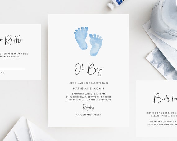Baby Feet Invitation Templates