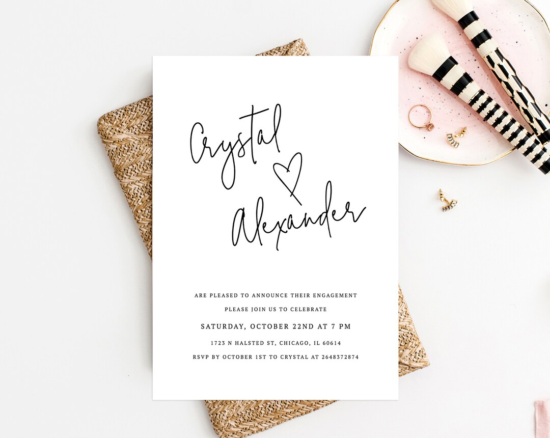 Engagement Party Invitation Template, Printable Engagement Invitation ...