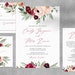 Burgundy Wedding Invitation Template, Printable Wedding Invitation ...