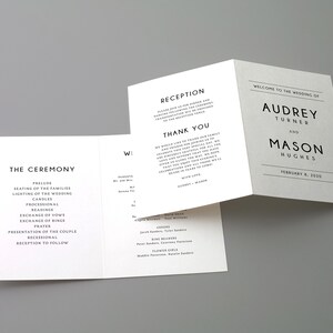 Bi-fold Wedding Program Template, Printable Folded Wedding Program ...