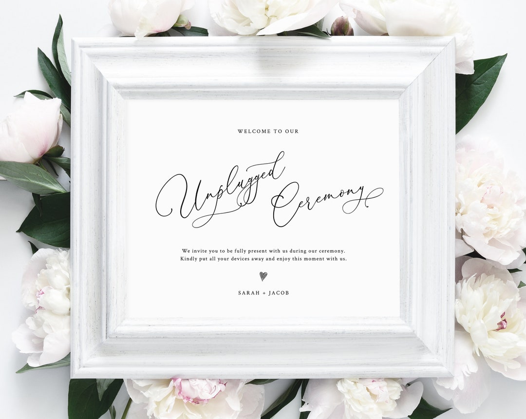Unplugged Ceremony Sign Printable, Wedding Unplugged Ceremony, DIY ...