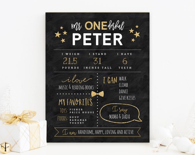 Printable Mr Onederful Party Birthday Chalkboard Sign 1st Chalk Board ...