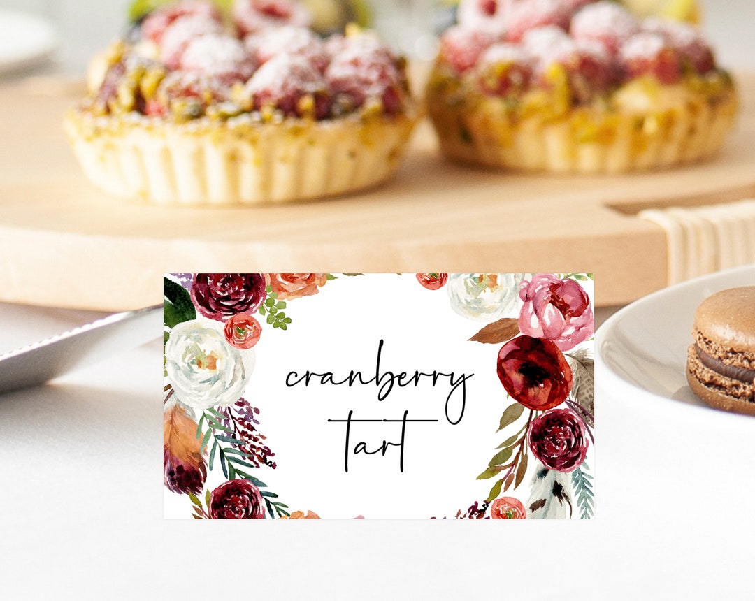 Printable Thanksgiving Food Labels Template, Thanksgiving Food Tent ...