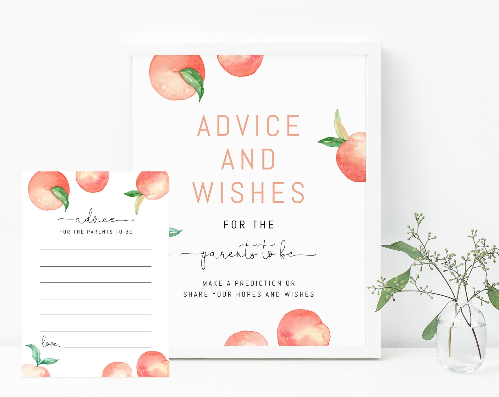 Peach Advice and Wishes Sign Template Printable Peach Themed - Etsy