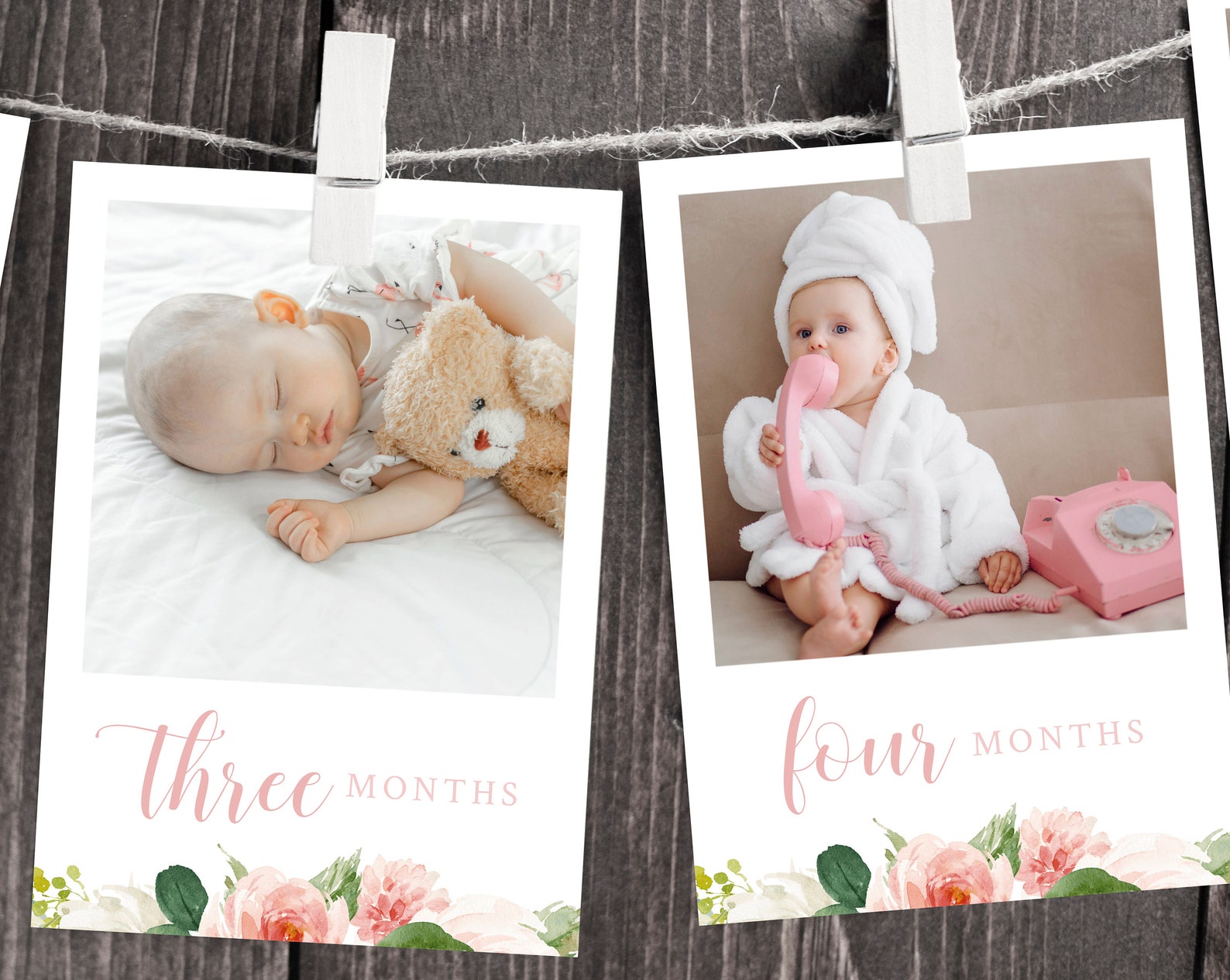 First Year Photos Banner Template Printable Miss Onederful - Etsy