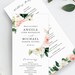 Floral Wedding Program Template, Printable Wedding Program, Blush ...
