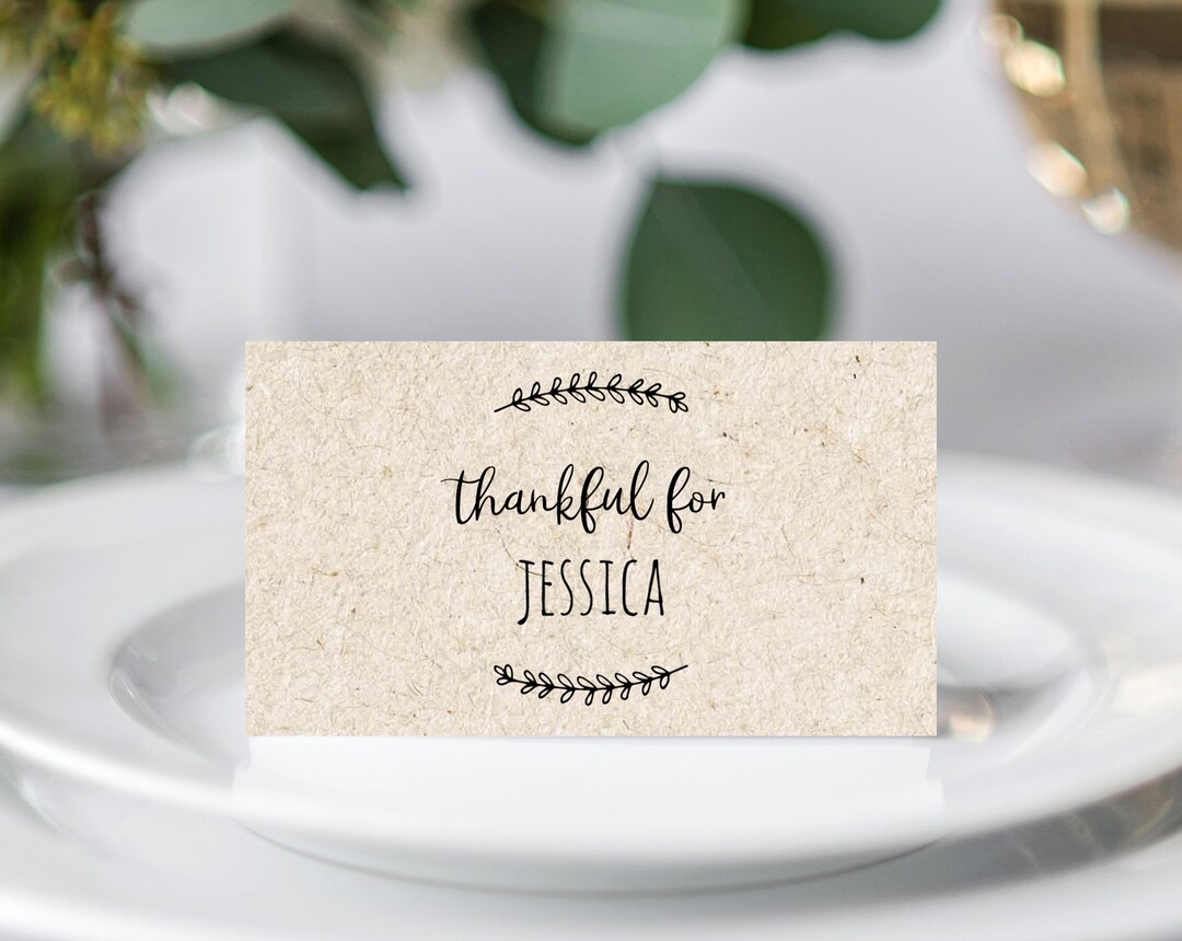 Friendsgiving Place Cards, Thanksgiving Dinner Seating Card ...