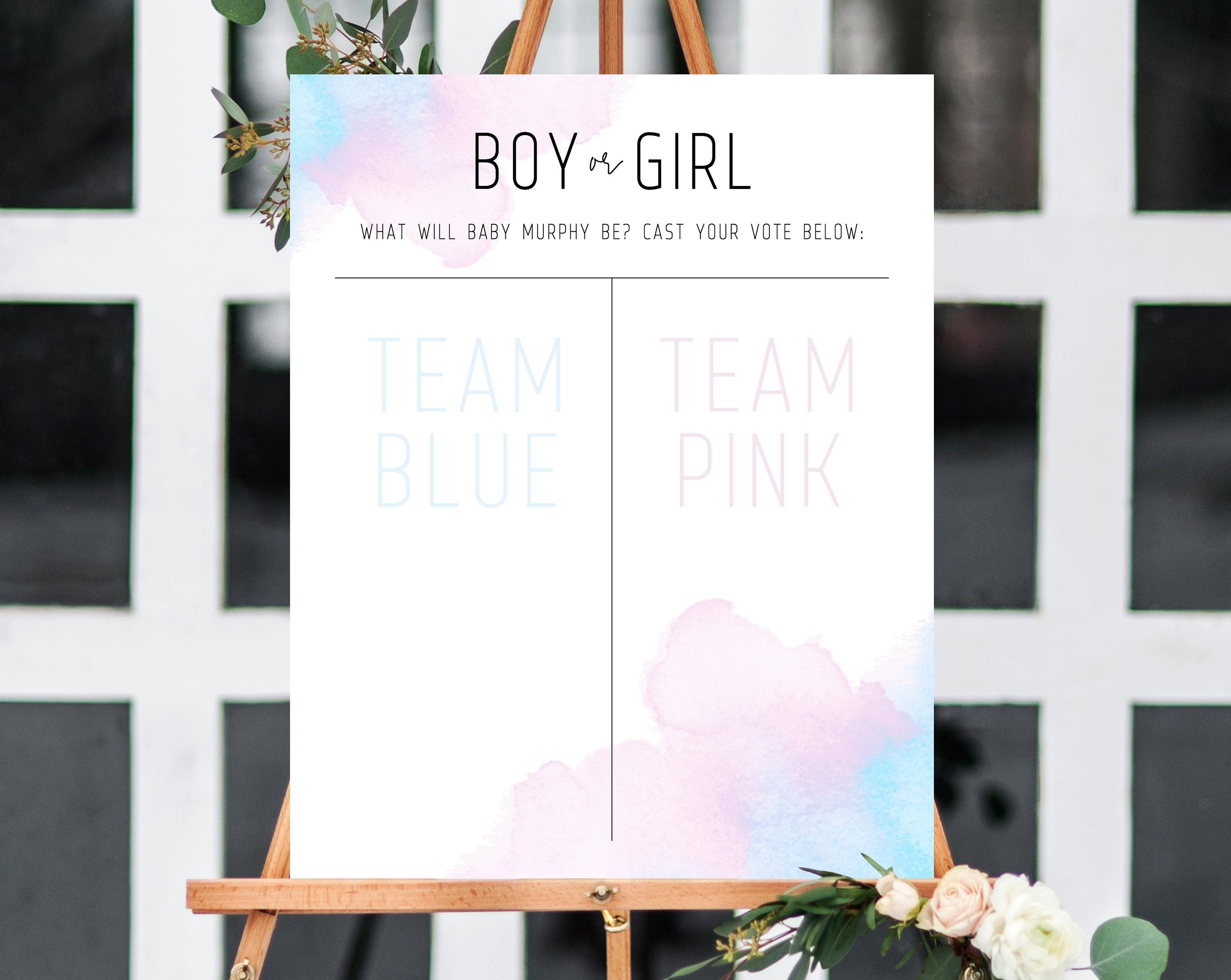 Gender Reveal Sign Template Boy or Girl Chart Gender Reveal - Etsy