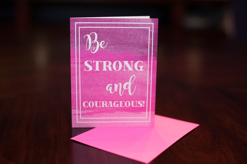 Greeting Card - Strong and Courageous Quote - Berry Theme - Etsy