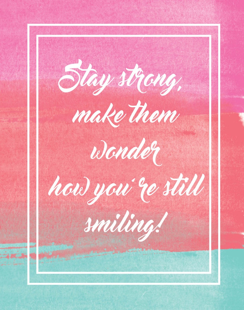 Greeting Card - Stay Strong Quote - Sherbert Theme - Etsy