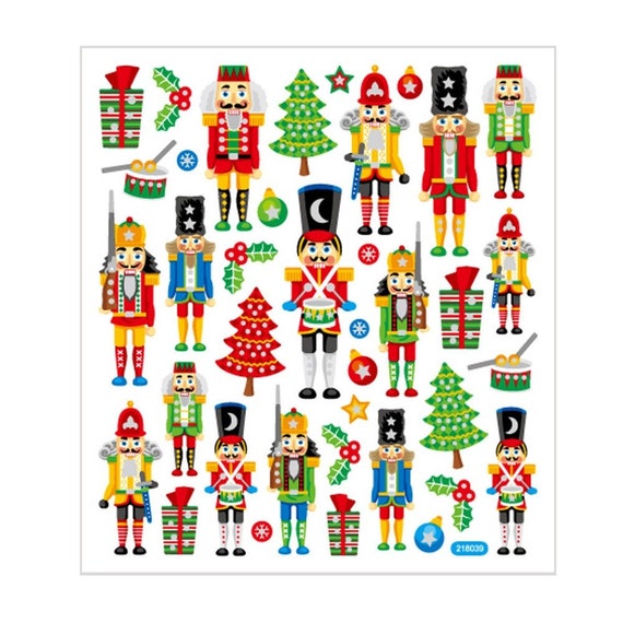 Nutcracker Stickers with Glitter Sheet 15 x 16.5 cm | Etsy