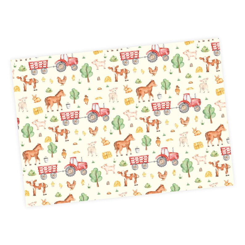5 Sheets of Wrapping Paper Farm - 1.60€/sqm - 84.1 X 59.4 Cm - Etsy