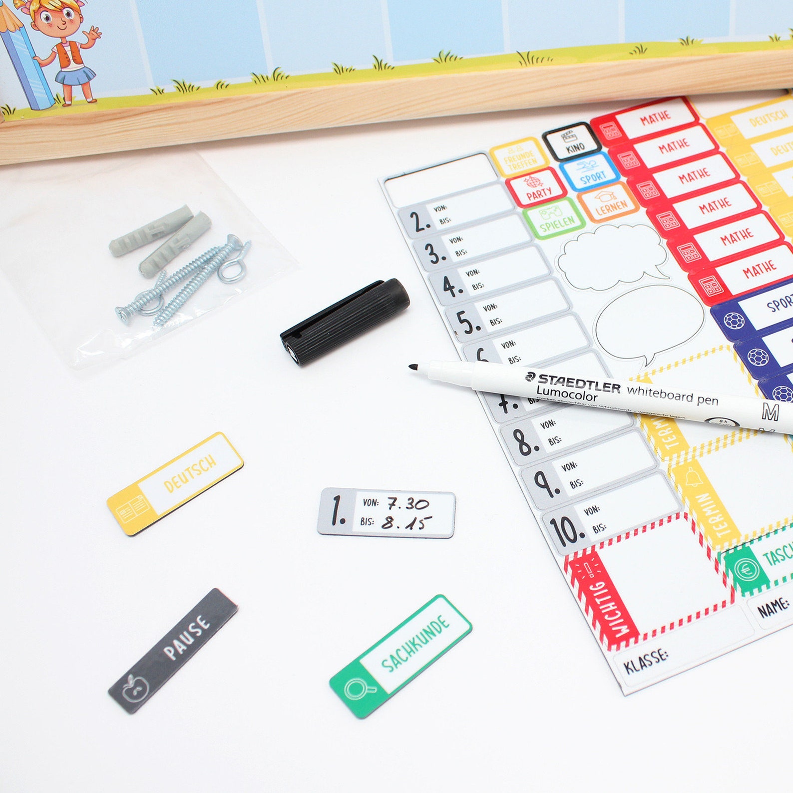 Magnetic Timetable Checkered With 90 Magnets | Etsy