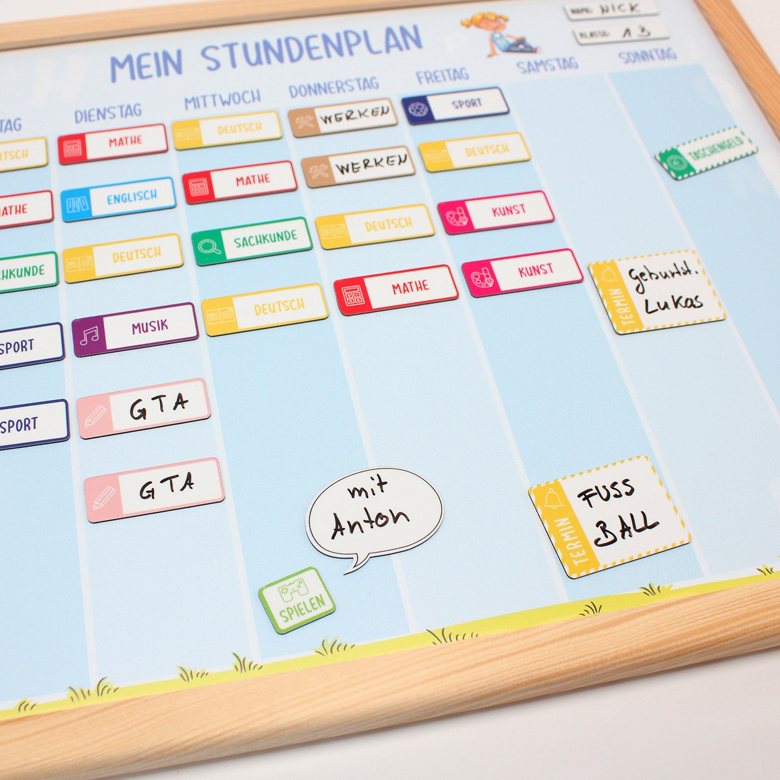 Magnetic Timetable Green With 90 Magnets - Etsy