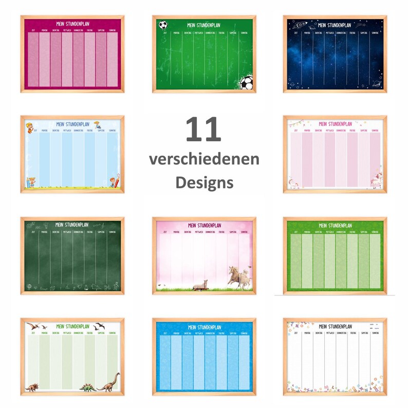 Magnetic Timetable School Child Blue With 90 Magnets - Etsy