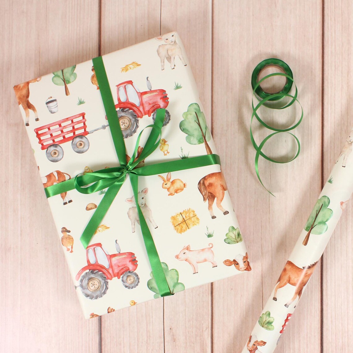 5 Sheets of Wrapping Paper Farm - 1.60€/sqm - 84.1 X 59.4 Cm - Etsy