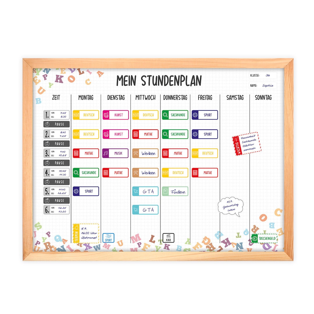 Magnetic Timetable Checkered With 90 Magnets - Etsy