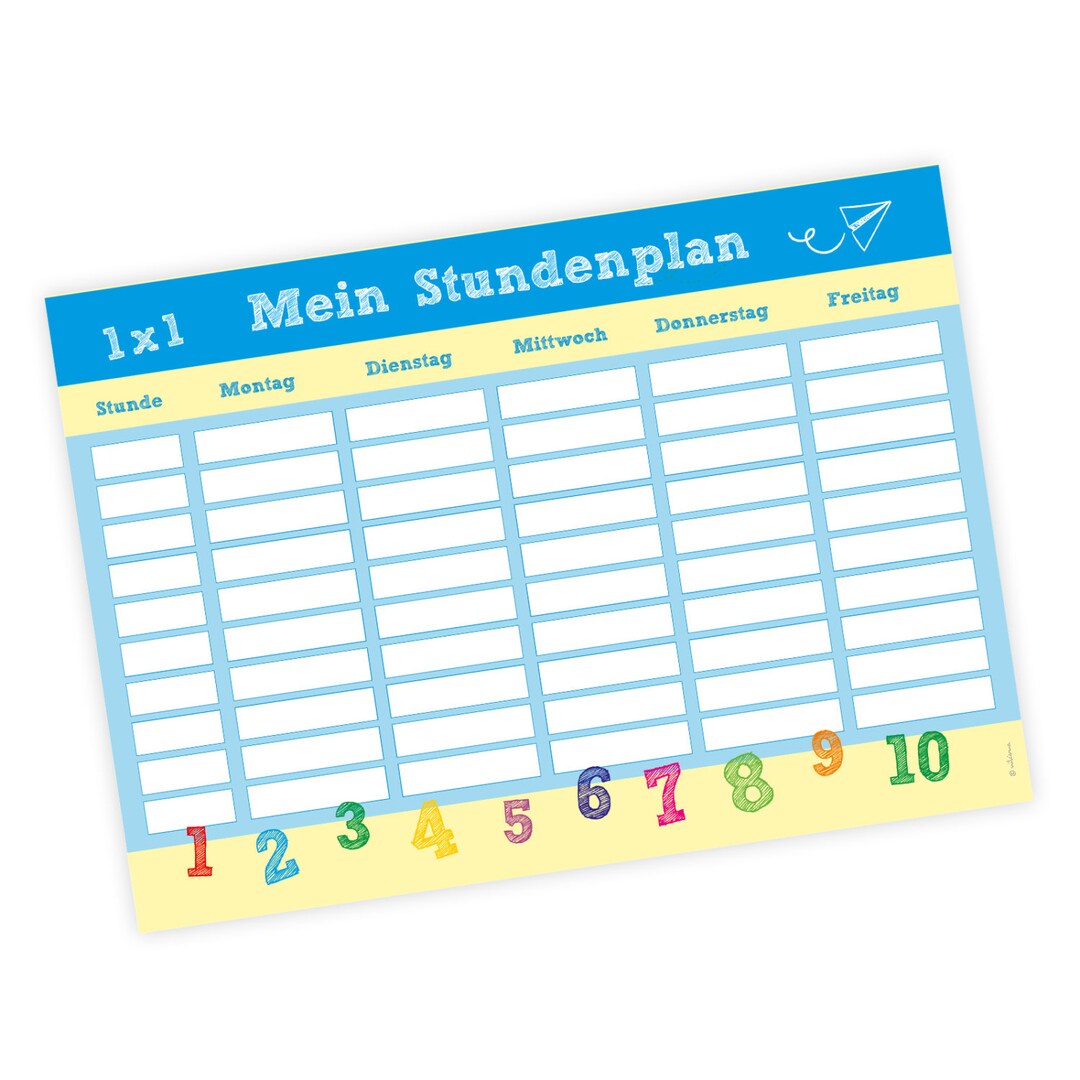 A4 Timetable Class Double-sided Printed Class Blue Gift Nikima ...