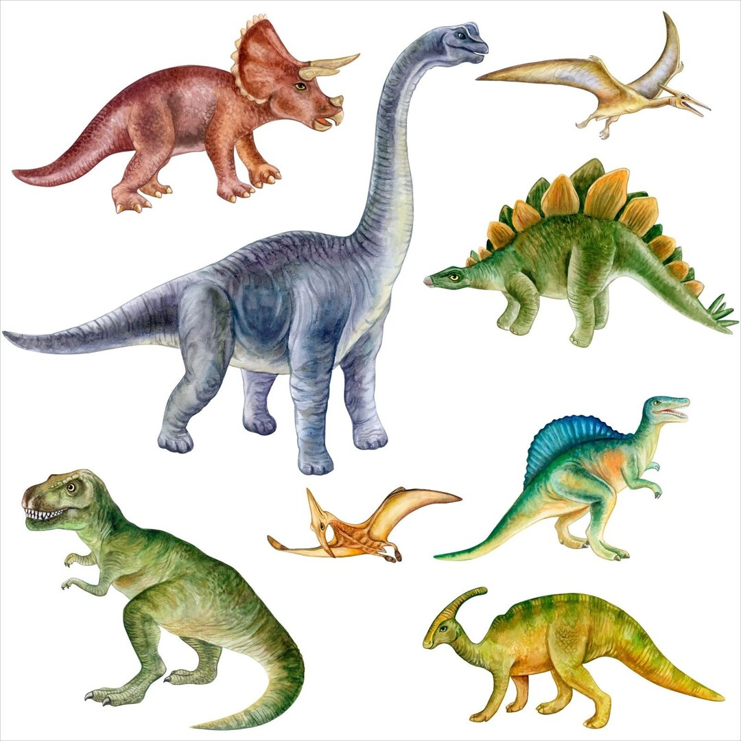 234 Dinosaur Wall Tattoo T-rex, Triceratops, Stegosaurus Children's ...