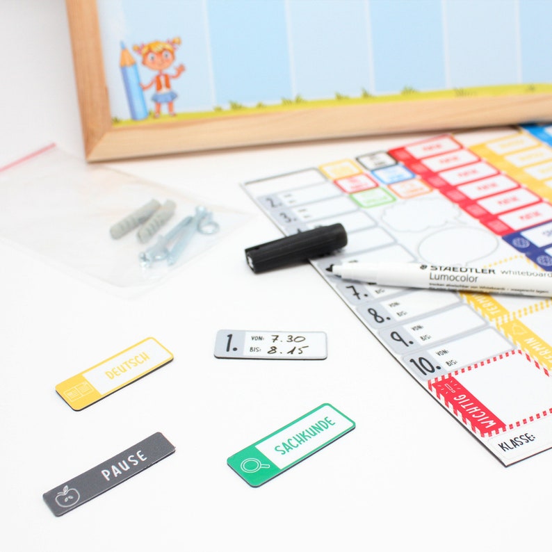 Magnetic Timetable School Child Blue With 90 Magnets - Etsy