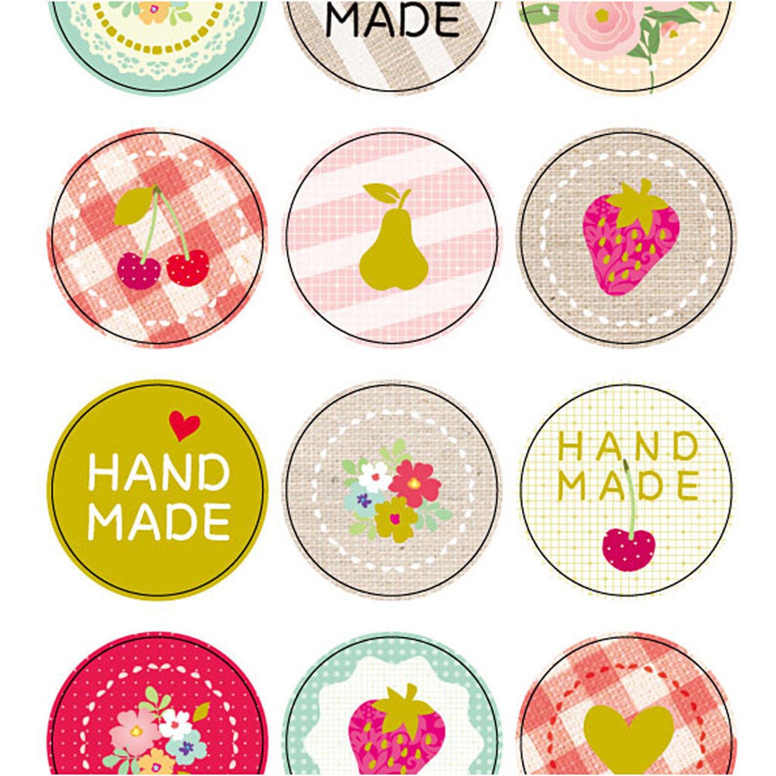 Handmade Stickers With Gold Effect Sheet 10 X 23 Cm - Etsy