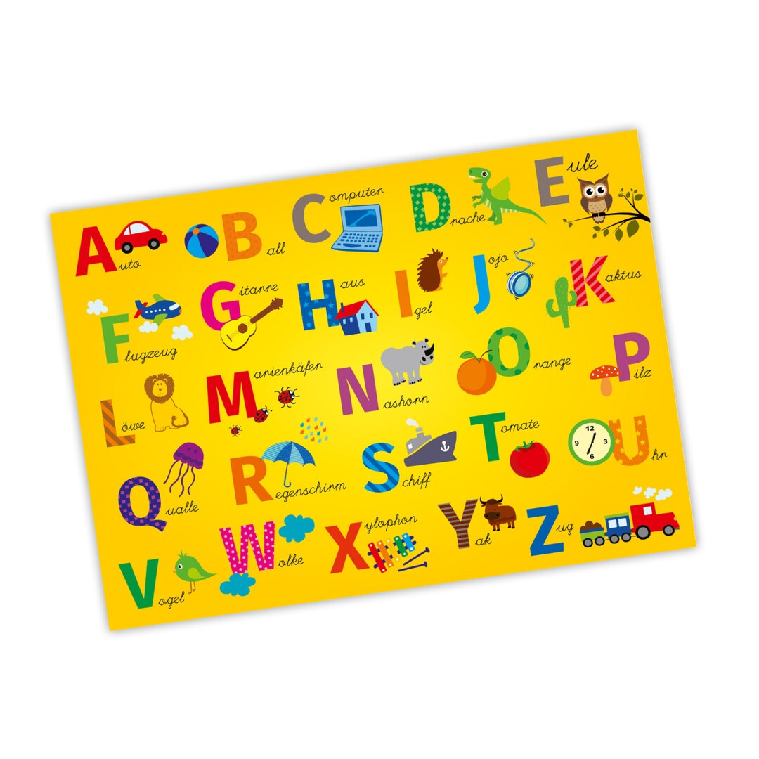 Children's Learning Poster ABC Alphabet A3/ A2/ A1 in 3 Different Sizes ...