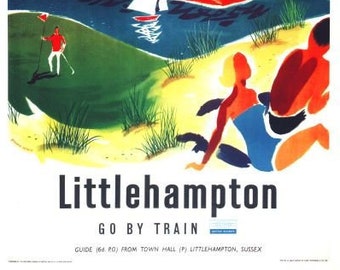 Vintage British Rail Littlehampton Sussex Railway Poster A3 | Etsy UK