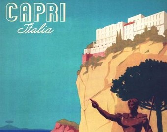 Vintage Capri Italian Tourism Poster A3/A4 Print - Etsy