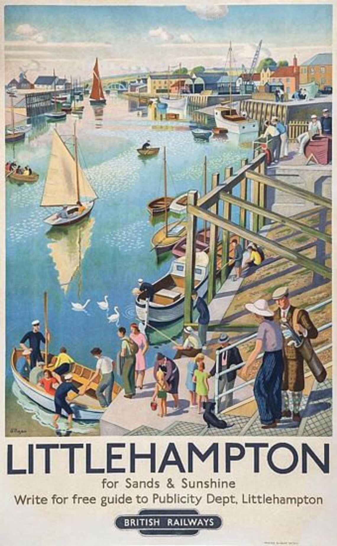 Vintage British Rail Littlehampton Sussex Railway Poster A3 Print - Etsy UK