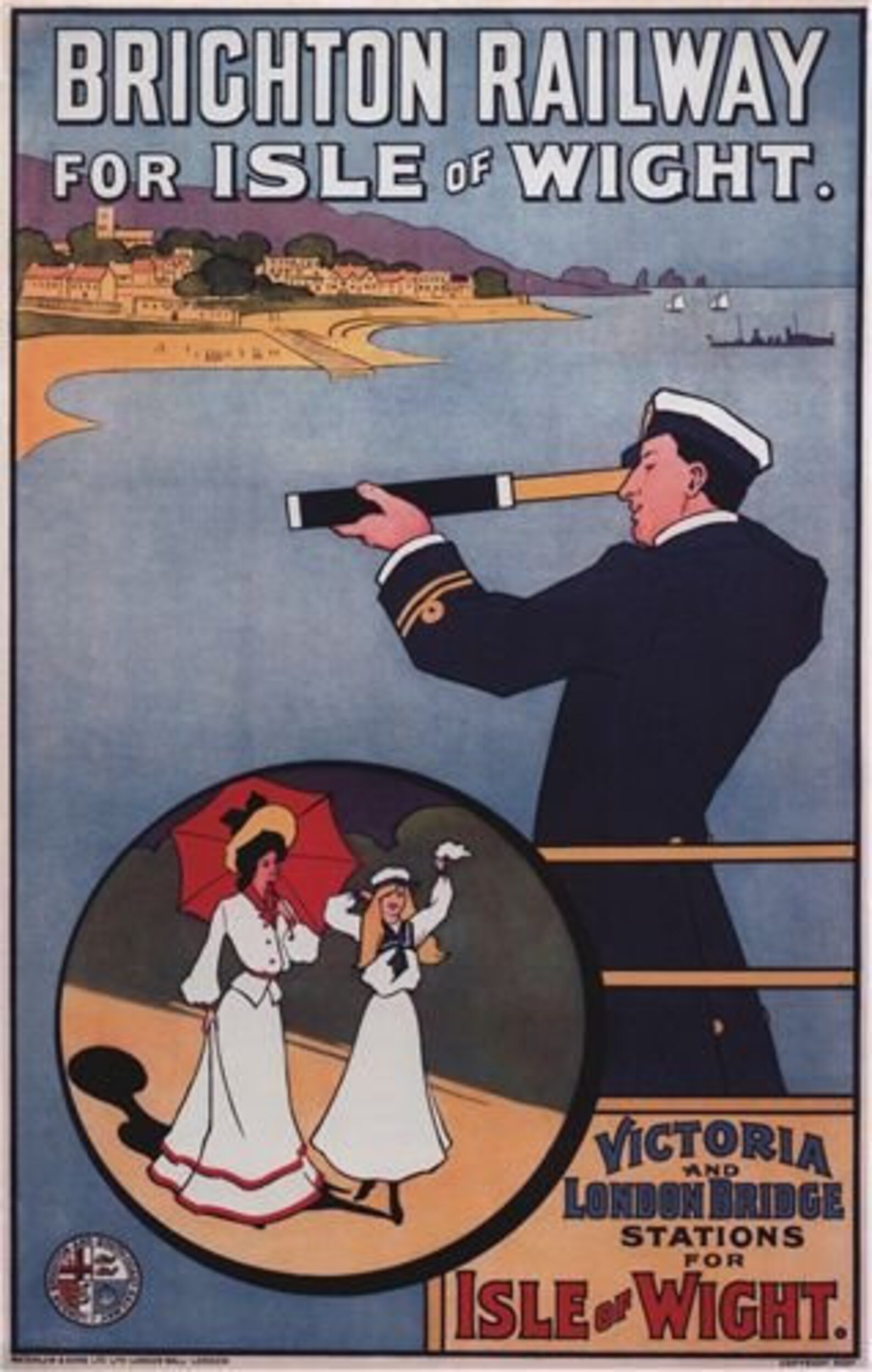 Vintage Brighton Railway Isle of Wight Railway Poster A3/A2/A1 Print - Etsy