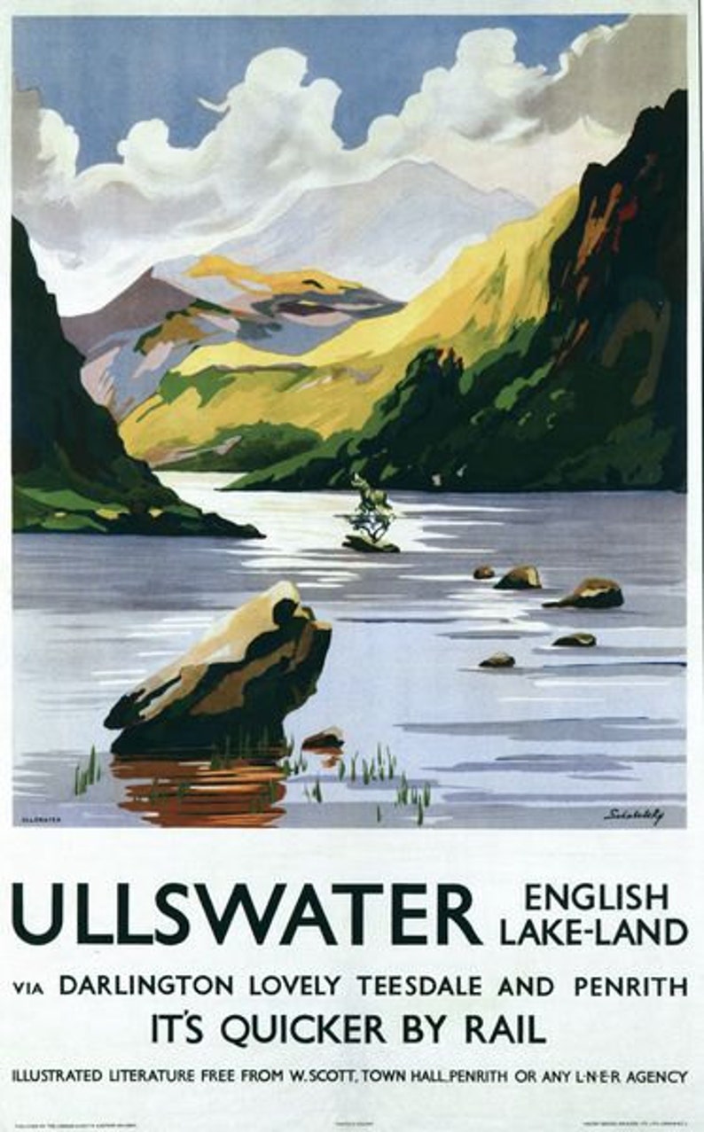Vintage LNER Ullswater Lake District Railway Poster A3/A2/A1 | Etsy UK