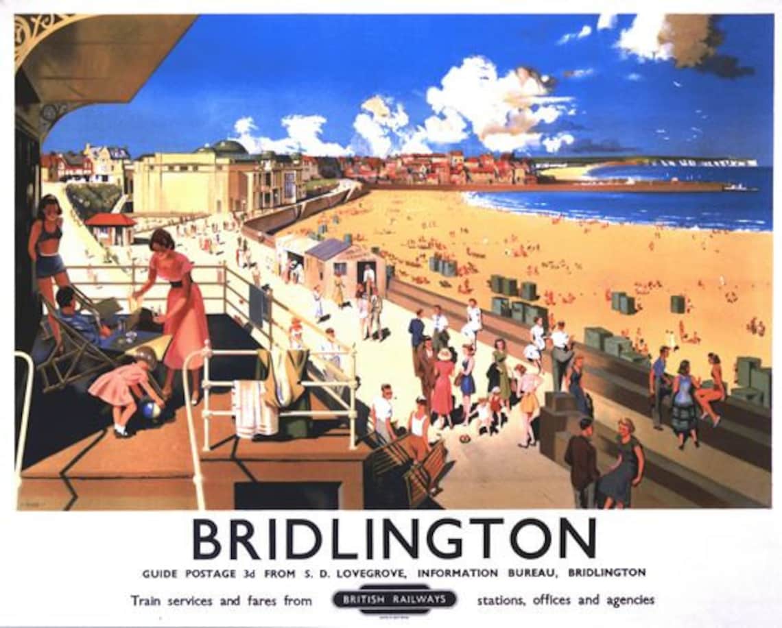 Vintage British Rail Bridlington Yorkshire Poster A3/A2/A1 Print - Etsy