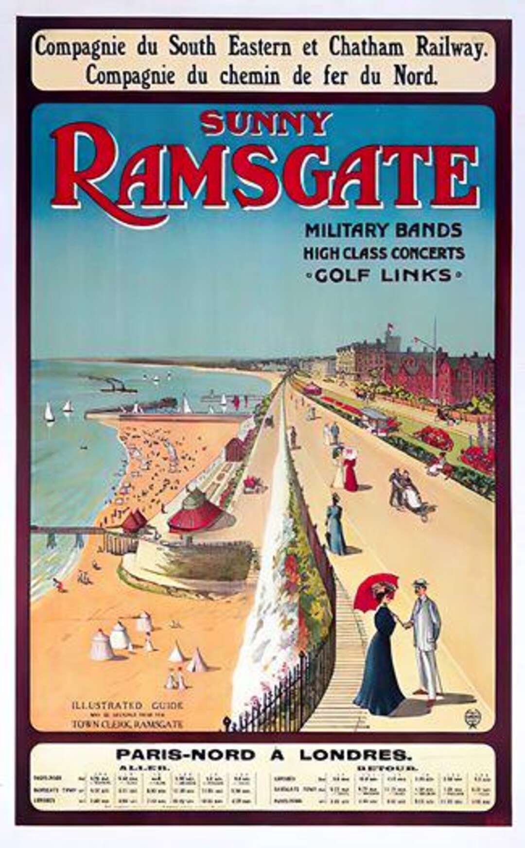 Vintage SECR Ramsgate Kent Railway Poster Print A3/A4 - Etsy